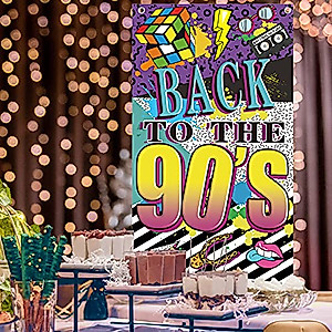 90s Themed Door Banner Party Decorations for Adults, 90's Hip Hop Theme Graffiti Birthday Door Backdrop Party Supplies, Back To The 90s Door Cover Photo Booth Props Decor Sign(72.8 x 35.4 inches)