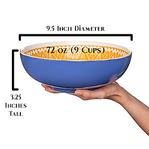 Annovero Serving Bowls (72 oz capacity), Pasta Bowls (42 oz capacity), Large Bowls for Soup or Salad, Set of 6 Each, Bundle