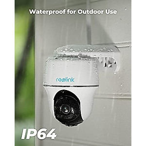 REOLINK Pan Tilt Solar Battery Camera Outdoor Wireless for Home Security, No Hub Needed, 2K Night Vision, Smart Detection, 2-Way Audio, Support Alexa/Google Assistant/Local SD, Argus PT
