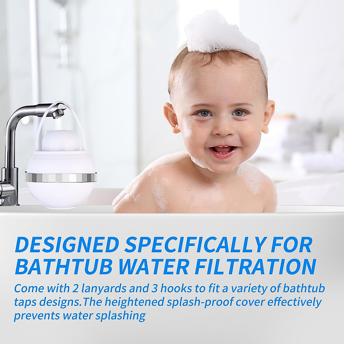 Bath Ball Filter-Bathtub Water Filter Removes Hundreds of Contaminants for Softer,Bathwater Purifier for Healthier Skin and Hair,BPA Free-2,500 Gallons of Filtration