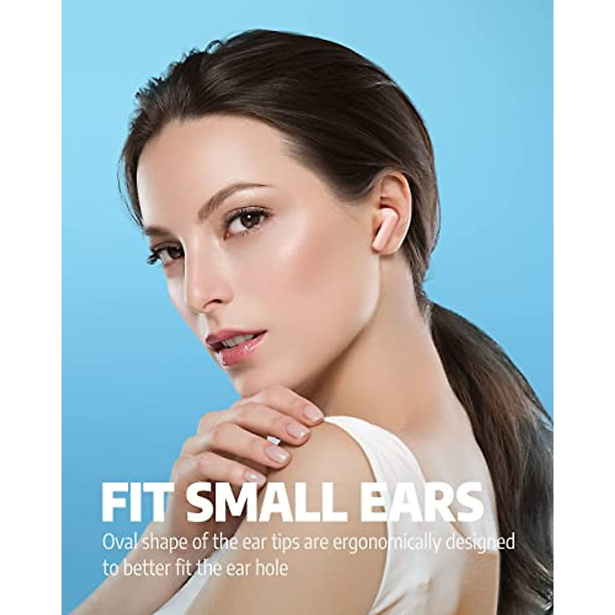 AIHOOR Wireless Earbuds for Music and Sports, Bluetooth 5.3 in-Ear Headphones with Extra Bass Built-in Mic Touch Control 30hr Battery Earphones, Waterproof (Pink)