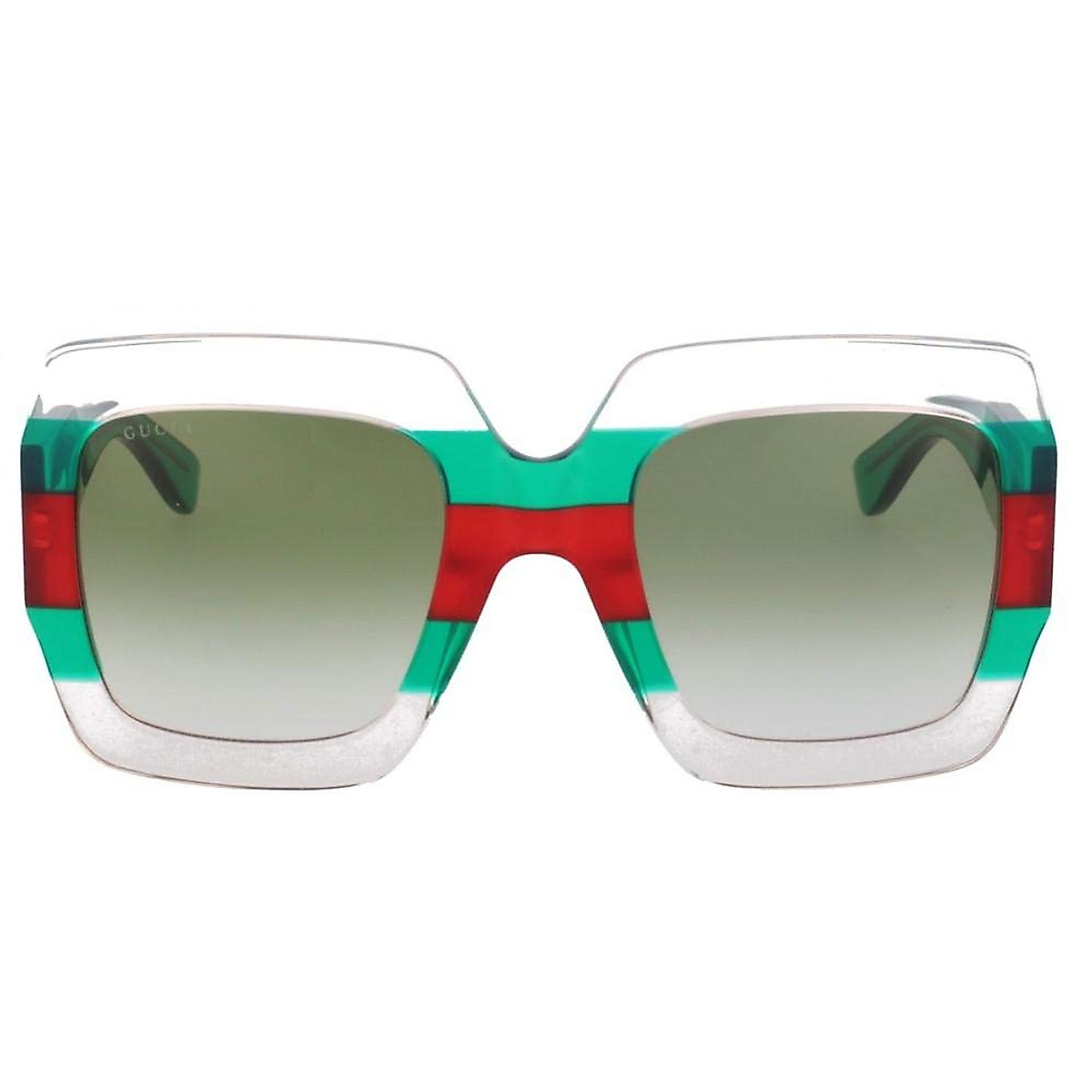 Gucci GG0178S-001-54 Rectangular Sunglasses, Multicoloured (1/Green), 54