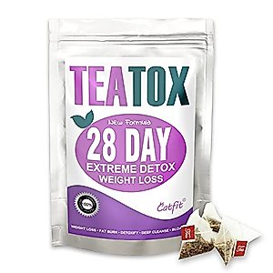 Catfit Detox Tea Herbal Tea Teatox, 28 Days Diet Tea for Cleanse