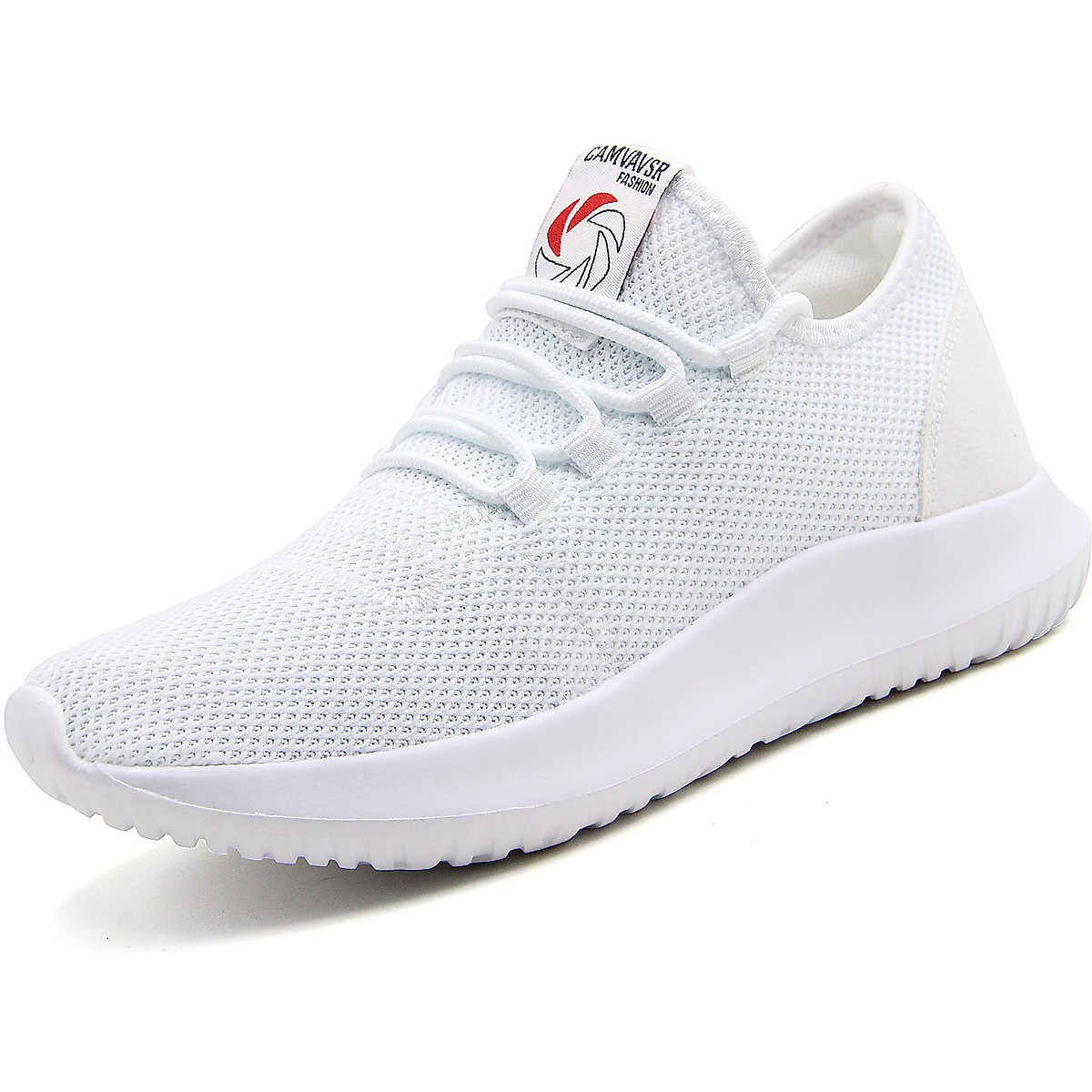 CAMVAVSR Men's Sport Shoes Non Slip Lightweight Breathable Mesh Soft Sole Run Walk Tennis Athletics Sneakers for Men White Size 13