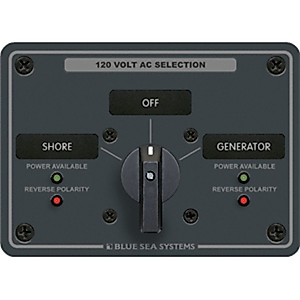 Blue Sea 8367 AC Rotary Switch Panel 30 Ampere 2 Positions + OFF, 2 Pole Marine , Boating Equipment