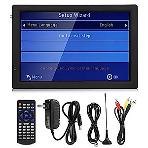 14Inch Portabel ATSC Digital Television 1080P HD HDMI Video Player Support USB Port,SD/MMC Card,U Disk,MKV, MOV, AVI, WMV, MP4, FLV, MPEG1-4, RMVB, 1080P Video MP3 for Outdoor, Home, Car,Bathroom