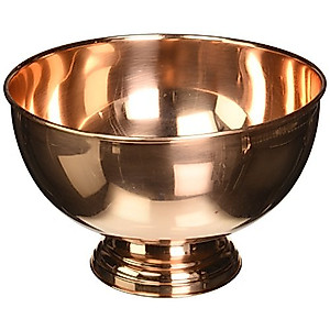 Alchemade 5 Liter 100% Copper Punch Bowl With Stand For Your Copper Kitchenware And Copper Dishware Collection - Perfect For Parties, Everyday Kitchen Use, Or As A Decorative Bowl