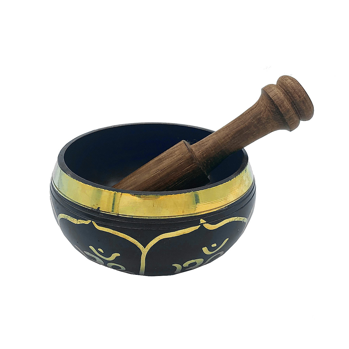 Mandala Crafts Tibetan Singing Bowl Set – Nepal Sound Bowl for Healing – Meditation Bowl Tibetan Sing Bowl for Mindfulness Yoga Meditation Decor (4 Inches, Silver)