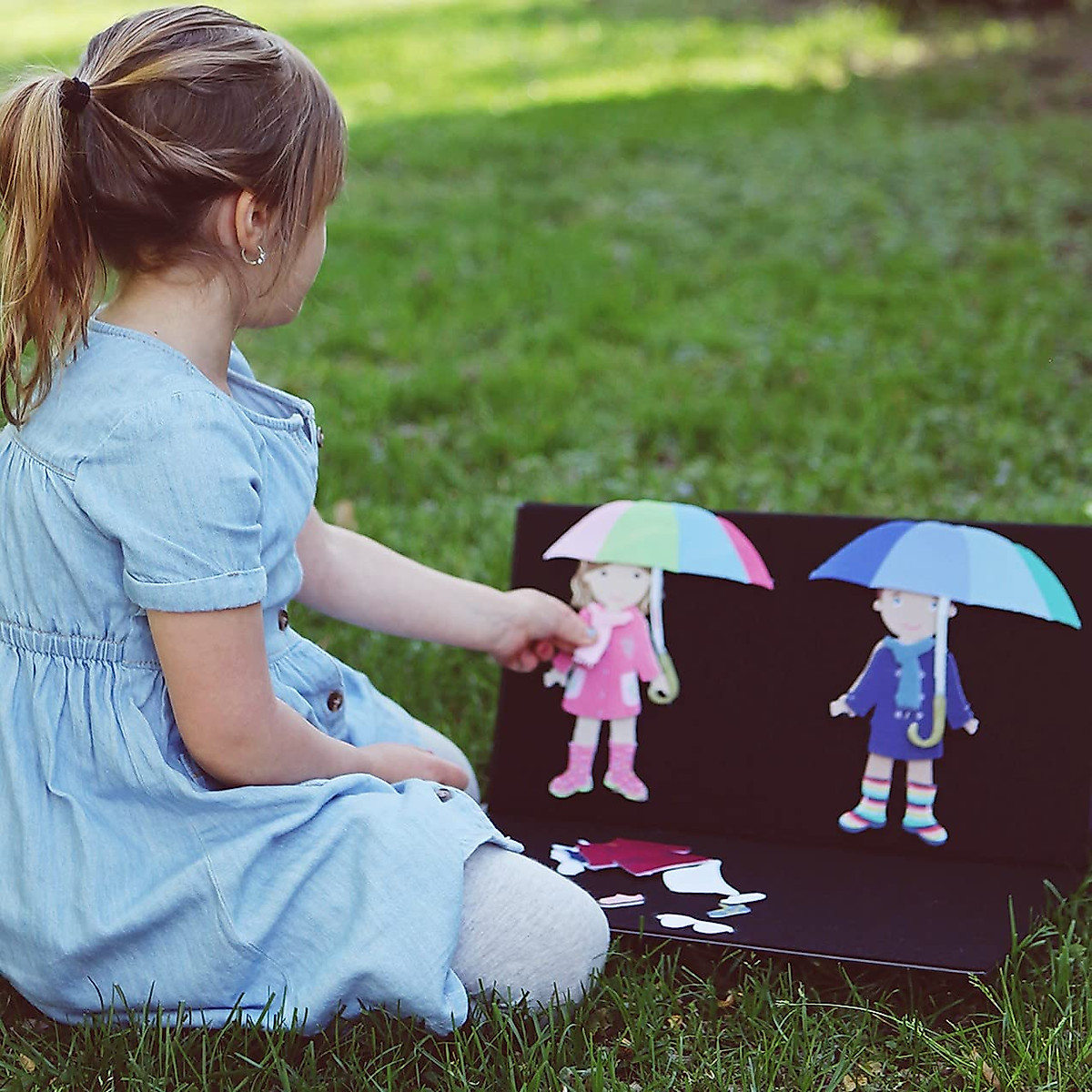 My Felt Story Dress Me Up 56 Pcs - Weather | Felt 8” Doll Figures for Kids | Multicultural Skin Tone Diversity | Fun Classroom Learning Activities