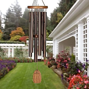 Woodstock Wind Chimes Amazing Grace Chime Medium (24'') Bronze Wind Chime Inspirational and Memorial Gifts Wind Chimes for Outside Patio Home or Garden Decor Christmas Gifts (AGMBR)