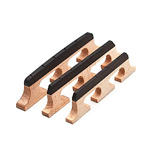 Jiayouy Banjo Bridge for 5 String Banjo Banjolele Parts Replacement Ebony and Maple
