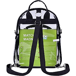 Oraben Clear Mini Backpack, Clear Bag Stadium Approved, Mini Transparent Backpacks See Through Bag for Concert Security