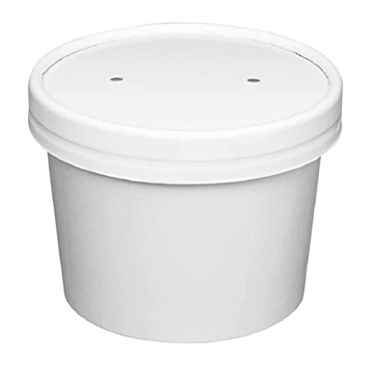 Mr Miracle 8 Ounce Soup/Frozen Dessert Containers with Lids in White. Pack of 25 Sets