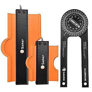 Saker Miter Saw Protractor&Saker Contour Duplication Gauge(10 Inch+5 Inch)