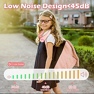 Qilerball Neck Fan - Bladeless Rechargeable Fan with Battery Operated and 3 Speeds Adjustable, Personal Portable Fan for Summer Travel, Gifts for Kids Girls Women Men Indoor Outdoor