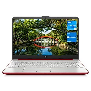 HP 15.6" HD Newest Laptop for Business and Student, Intel Pentium Silver N5030, 16GB RAM, 1TB SATA SSD, Webcam, Media Card Reader, RJ45, HDMI, Wi-Fi, Windows 11 Home, Scarlet Red, KKE Accessories