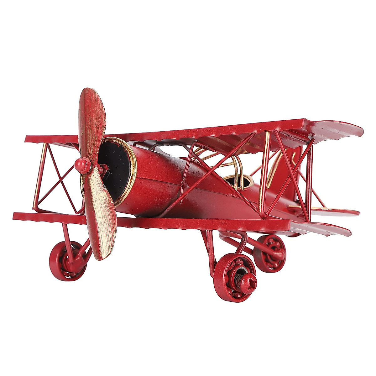 Retro Airplane Model, Red Metal Plane Model Aeroplane Model Toy, 21.1 X 18 X 7.7cm Highly Simulated Flying Toys, for Decoration, Gift