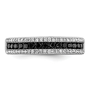 925 Sterling Silver Black White Diamond Ring Night Fine Jewelry For Women Gifts For Her