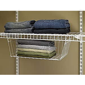 ClosetMaid Wire Hanging Shelf Basket for Storage, Organization in Closet or Pantry, No Assembly or Installation, Durable, White