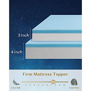 BedStory Firm Mattress Topper Queen XL, 2 Inch Foam Bed Topper High Density