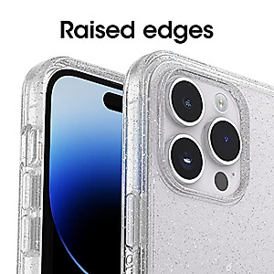 OtterBox iPhone 14 Pro (ONLY) Symmetry Series Case - STARDUST (Clear/Glitter), ultra-sleek, wireless charging compatible, raised edges protect camera & screen