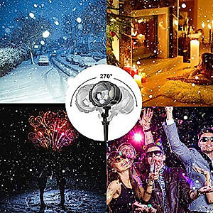 SOMKTN Christmas Snowfall Projector Lights, Waterproof Snow Light Projector, Outdoor Snow Lighting Projector with Dynamic Snow Effect for Home, Garden, Party, Halloween, Landscape Decor