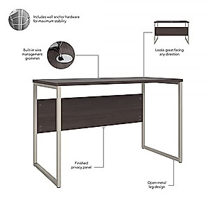 Bush Business Furniture Hybrid Computer Table Desk with Metal Legs, 48W x 24D, Storm Gray