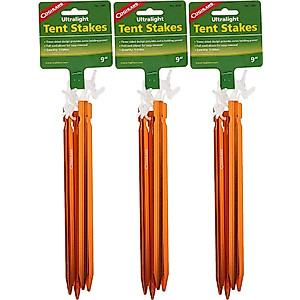 Coghlan's 4-Pack Ultralight Aluminum Tent Stakes, 9" (3-Pack)