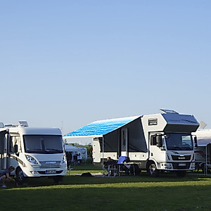ATCWF RV Awning Fabric Replacement Blue Fade 16' (Fabric 15' 2") Weatherproof Universal Outdoor Canopy for RV,Trailer, Camper and Motorhome Awnings