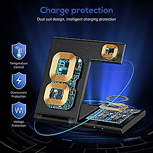 Wireless Charger, 3 in 1 Wireless Charging Station, Apple Watch Charger for iPhone 14/13/12/11/Pro/Max/XS/XR/X/8/Plus, for Apple Watch 8/Ultra/7/6/SE/5/4/3/2/AirPods 2/3/Pro/Pro2