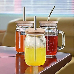 4 Pack 86mm Wide Mouth Bamboo Mason Jar Lids with Straw Hole Reusable Bamboo Caps Leak-Proof Glass Canning Drinking Storage Jars Lid