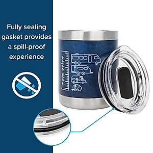 Camco Life is Better at The Campsite Lowball Whiskey Tumblers | Stylish and Insulated Drinkware for Favorite Whiskey or Bourbon | 2-Pack (53328)