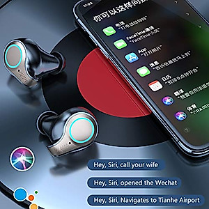 MOHALIKO M18 TWS 3500mAh Wireless Earbuds, Bluetooth 5.1 Headphones IPX7 Waterproof, in-Ear Wireless Bluetooth Headset Noise Reduction Stereo Sport Earbud for Work Black OCUhome