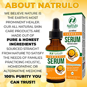 Turmeric Serum for Face & Body - All Natural Turmeric Skin Brightening Serum for Spots - Turmeric Facial Repair Serum Cleanses Skin, Fights Acne, Evens Tone, Minimizes Pores - Pure Turmeric Oil