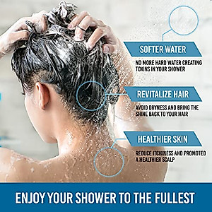 2 In 1 Shower Head Filter, Rain Shower Head High Pressure with Replaceable Shower Water Filter, Rainfall Water Softener Filtered Showerhead for Hard Water (Shower Filter Case)