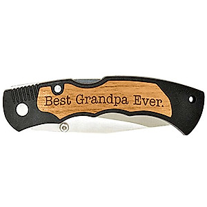 Personalized Gifts Father's Day Gift for Grandpa Best Grandpa Ever Laser Engraved Stainless Steel Folding Pocket Knife