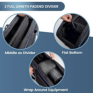 YOREPEK Tripod Carrying Case Bag 50.5", Durable Light Stand Bag with 2 Removable Padding, Photo Studio Equipment Case for Tripods, Monopods, Speaker Stands, Umbrellas, Gear, Mic Stand, Tent Pole