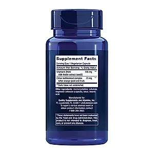 Life Extension Silymarin 100mg - Silymarin Supplement From Milk Thistle Seed Extract - For Liver & Kidney Health Support and Detox - Non-GMO, Gluten-Free, Vegetarian - 90 Capsules
