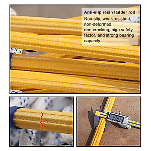 QWEASDF Emergency Fire Ladder, Escape Ladder, Flame Resistant Safety Rope Ladder, Non-Slip, Fast to Deploy, Easy to Use, for Work at Height, fire Escape, Home, Outdoor, Climbing,5m/16.4ft