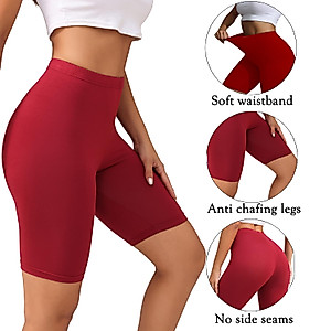 BUENOS NINOS Women's Short Leggings Stretchy Slip Shorts for Women Under Dress Workout Gym Athletic Shorts Wine Red XXL