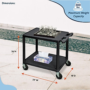 Luxor LP26-B 26" H AV Cart - Two Shelves