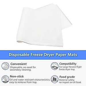 Tray Mats Set for Harvest Right Freeze Dryer Trays, Accessories for Harvest Right Freeze Dryers, Already pre-Cut, Disposable Tray Mats Compatible with Harvest Right Freeze Dryer Large Trays (100 PCS)