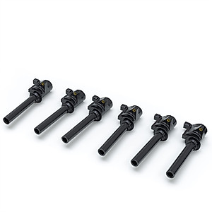 Ignition Coil Pack Set of 6 - Compatible with Ford, Mazda, Mercury 3.0L V6 Models - Replaces 18LZ-12029-AB, 18LZ-12029-AA, 2M2Z-12029-AC, DG500, DG513 - Fits 01, 02, 2003, 2004, 2005 Escape, Taurus
