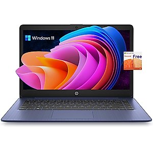 HP Stream 14" HD Ultral Light Laptop, 8GB RAM, 314GB Storage (64GB eMMC+250GB Portable SSD), Intel Quad-Core Processor, HDMI, Upto 11 hrs Long Battery Life, Office 365 1-Year, Win 11 S, Royal Blue