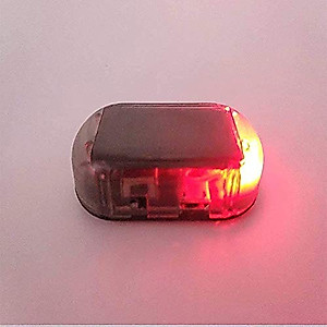 2 Pack Car Solar Power Simulated Dummy Alarm Warning Anti-Theft LED Flashing Security Light Fake Lamp (Blue + Red)