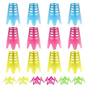 Golf Simulator Tees, 18 Pcs Indoor Golf Tees Golf Mat Tees Plastic Golf Tees Practice Golf Tees Perfect for Turf and Driving Range Winter Golf Tees, Tall + Short (Yellow, Green and Pink)