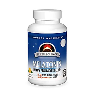 Source Naturals Melatonin, Dietary Supplement That Supports Sleep* 5 mg - 200 Orange Flavored Lozenges
