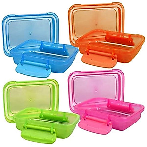 6 Pc Mini Snack Container Lockable Lid Knick Knack Bead Organizer Storage Candy