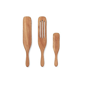 Fox Run 3-Piece Acacia Spurtle Set (Stirring Spatula/Spoon), 2 x 6 x 14.5 inches, Brown