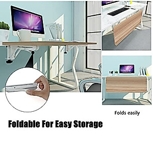Ergonomic Desk Extender 7 Colors Wooden Keyboard Tray Mouses Platforms - with Steel Foldable K-Bracket - Folds Or Unfolds Easily - Clamp-On - Armrest Shelf Computer Elbow Arm Support